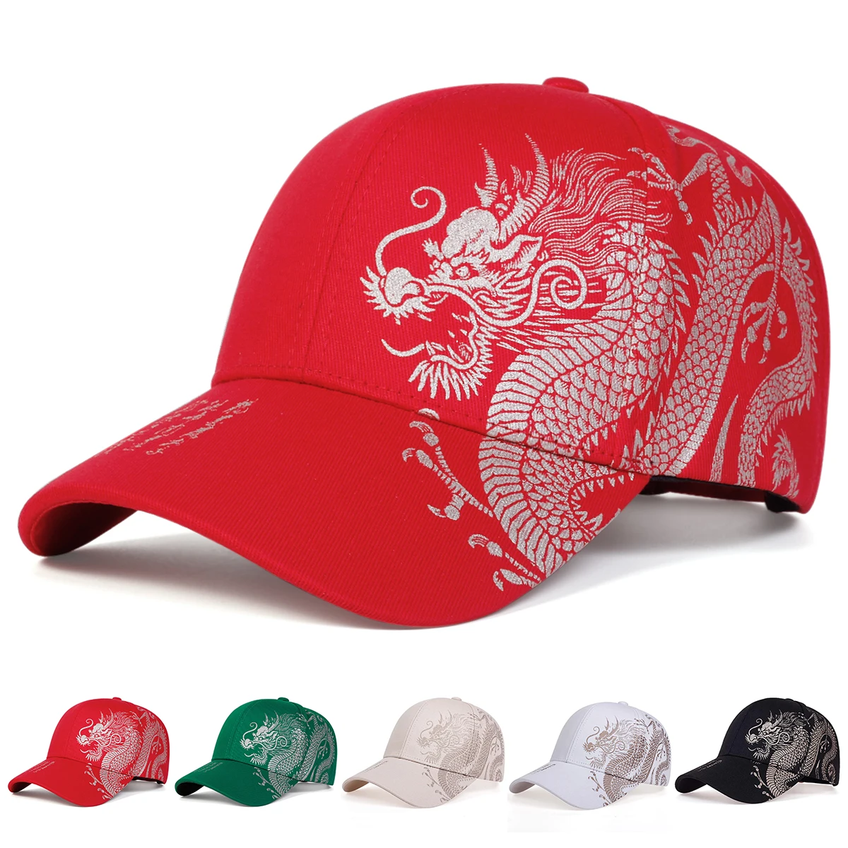 Unisex Golden Dragon Printing Snapback Baseball Caps Spring and Autumn ...