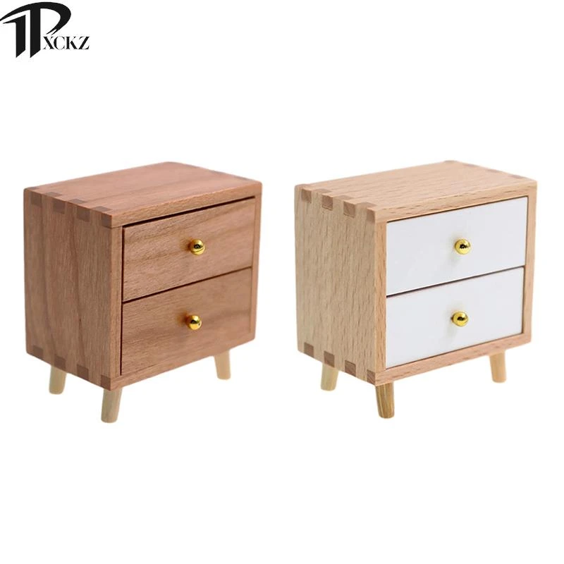 Meubles De Maison De Poupée, Scène De Chambre À Coucher, Armoire De Chevet Carrée, Armoire De ...