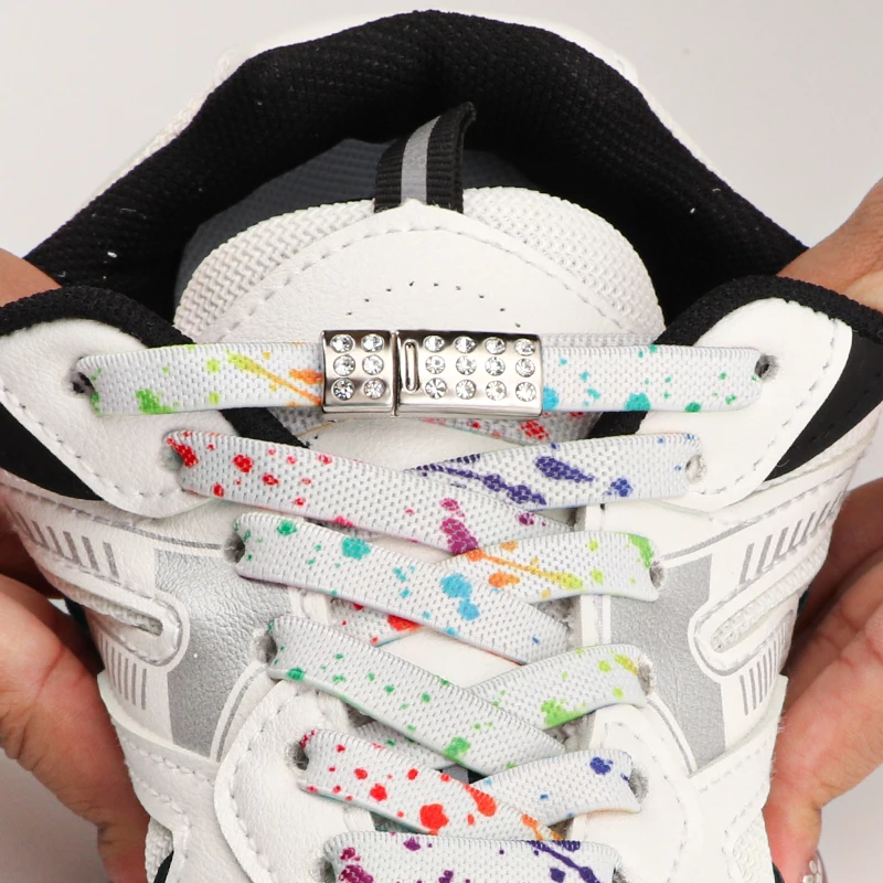 Diamond-Magnetic-Shoe-Laces-Lock-No-Tie-Shoelaces-Flat-Elastic-Laces ...