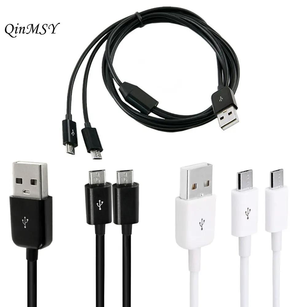 2-portas-Micro-USB-para-USB-Y-Splitter-Cabo-de-carregamento-Dual-Micro ...
