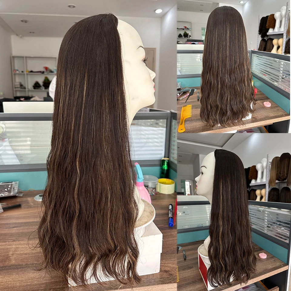 Bottom-Wave-No-Layer-Band-Fall-Wigs-For-Women-With-Highlight-Band-Fall ...