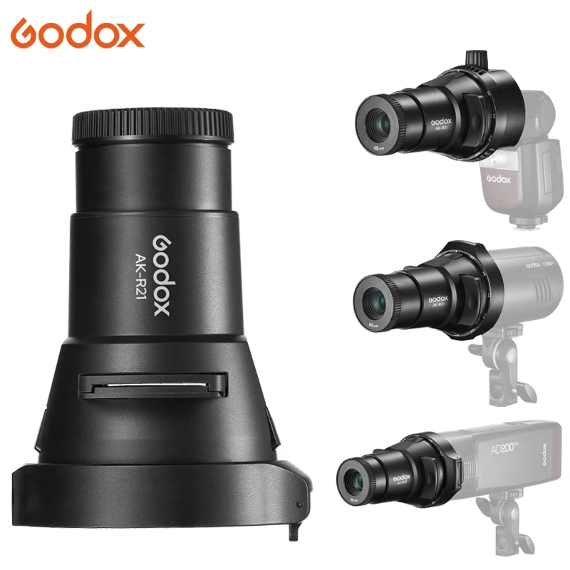 Godox-AK-R21-Projection-Attachment-Lens-Round-Head-Fresnel-Head-Slide ...