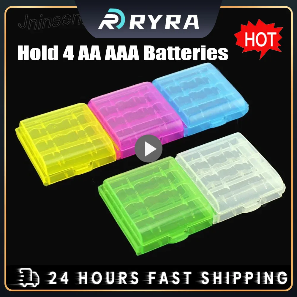 Colorful-Plastic-Battery-Holder-Case-Hold-4-AA-AAA-Batteries-Hard ...