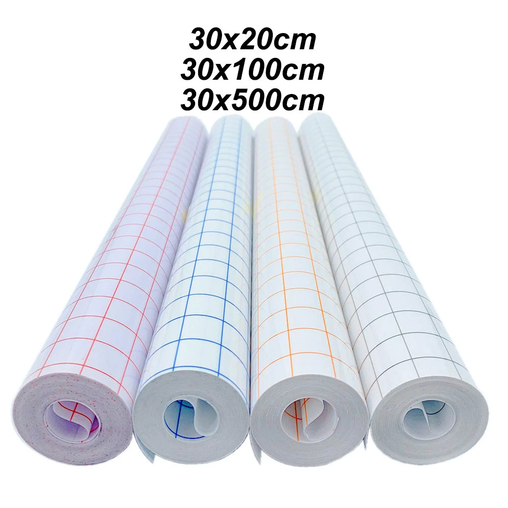 20/100/500cm Roll Clear Vinyl Application Tape Alignment Grid Transfer ...