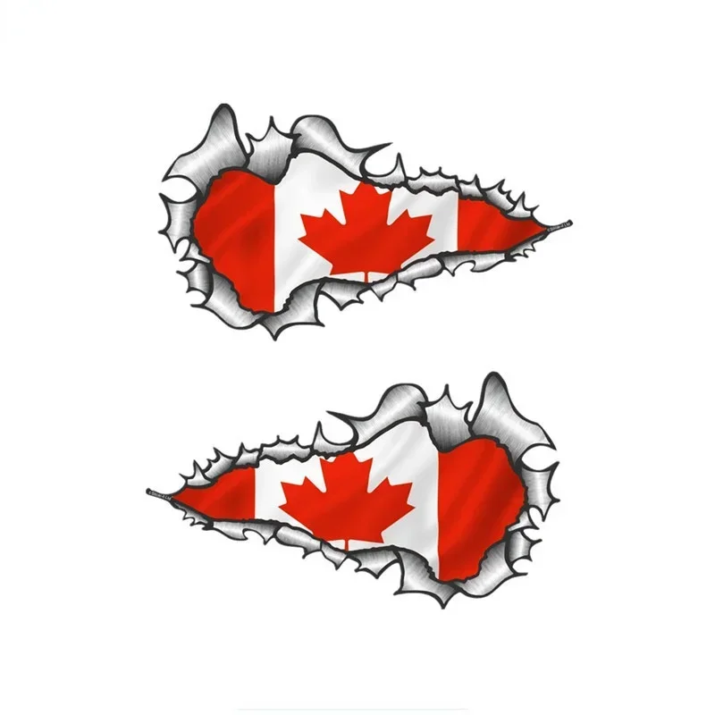 TXCT Personality 2PCS Rip Rip Metal Design Canadian Flag Themed ...