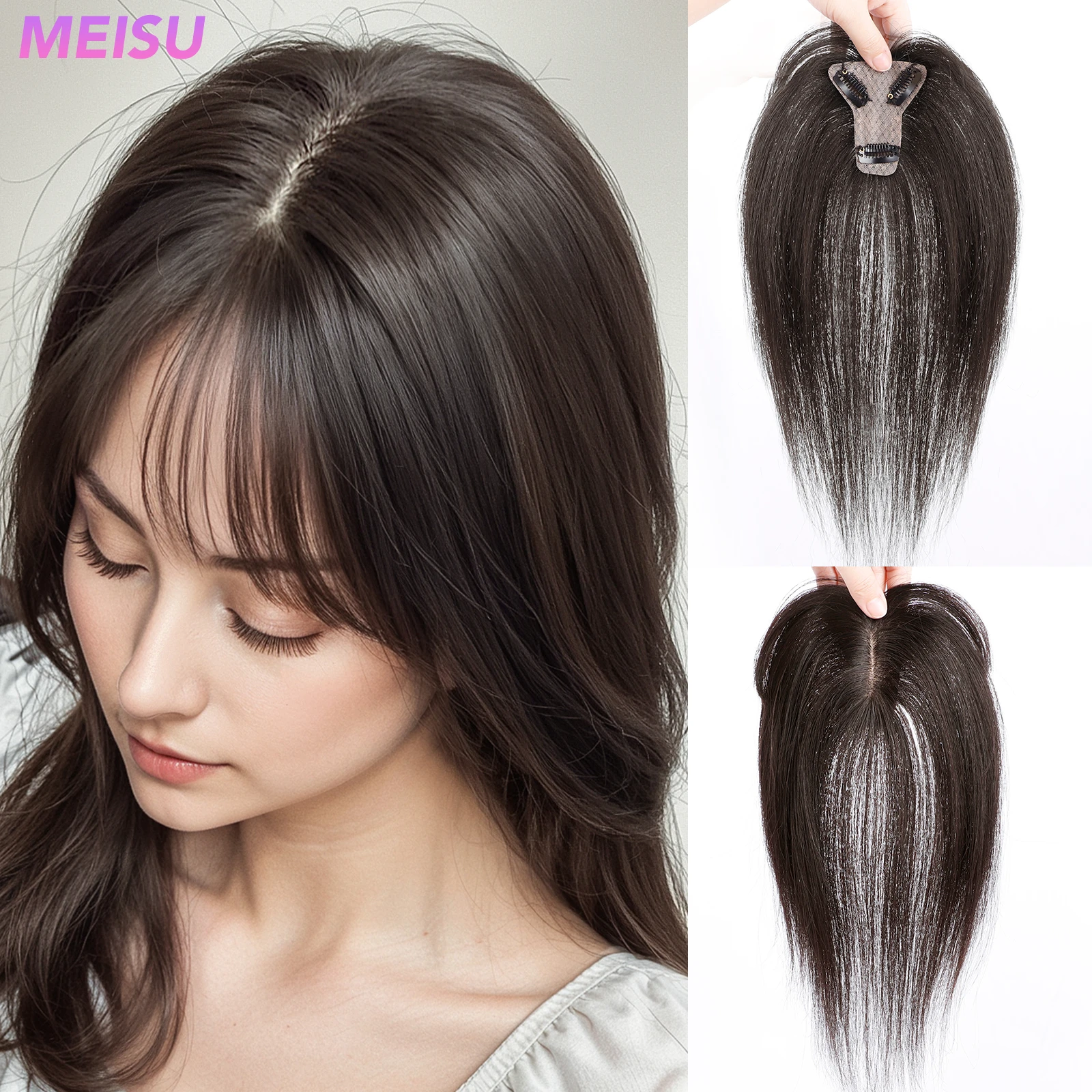 MEISU-postizo-de-cuero-cabelludo-Natural-para-mujer-extensi-n-de ...