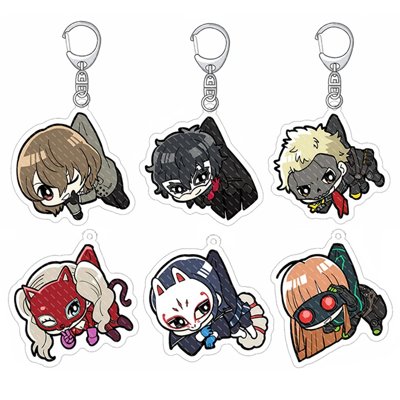 Game Persona 5 Cartoon Keychain Anime Figure Ren Amamiya Anne Takamaki ...