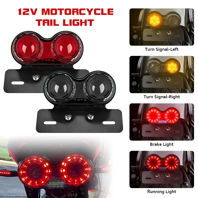 Motorcycle-LED-Taillight-Motorbike-Rear-Stop-Brake-Lamp-License-Plate ...
