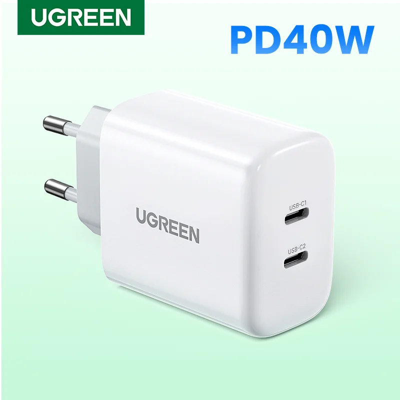 Ugreen duplo 20w pd usb c carregador para o iphone 13 12 carregador rápido carga rápida 4.0 3.0 ...