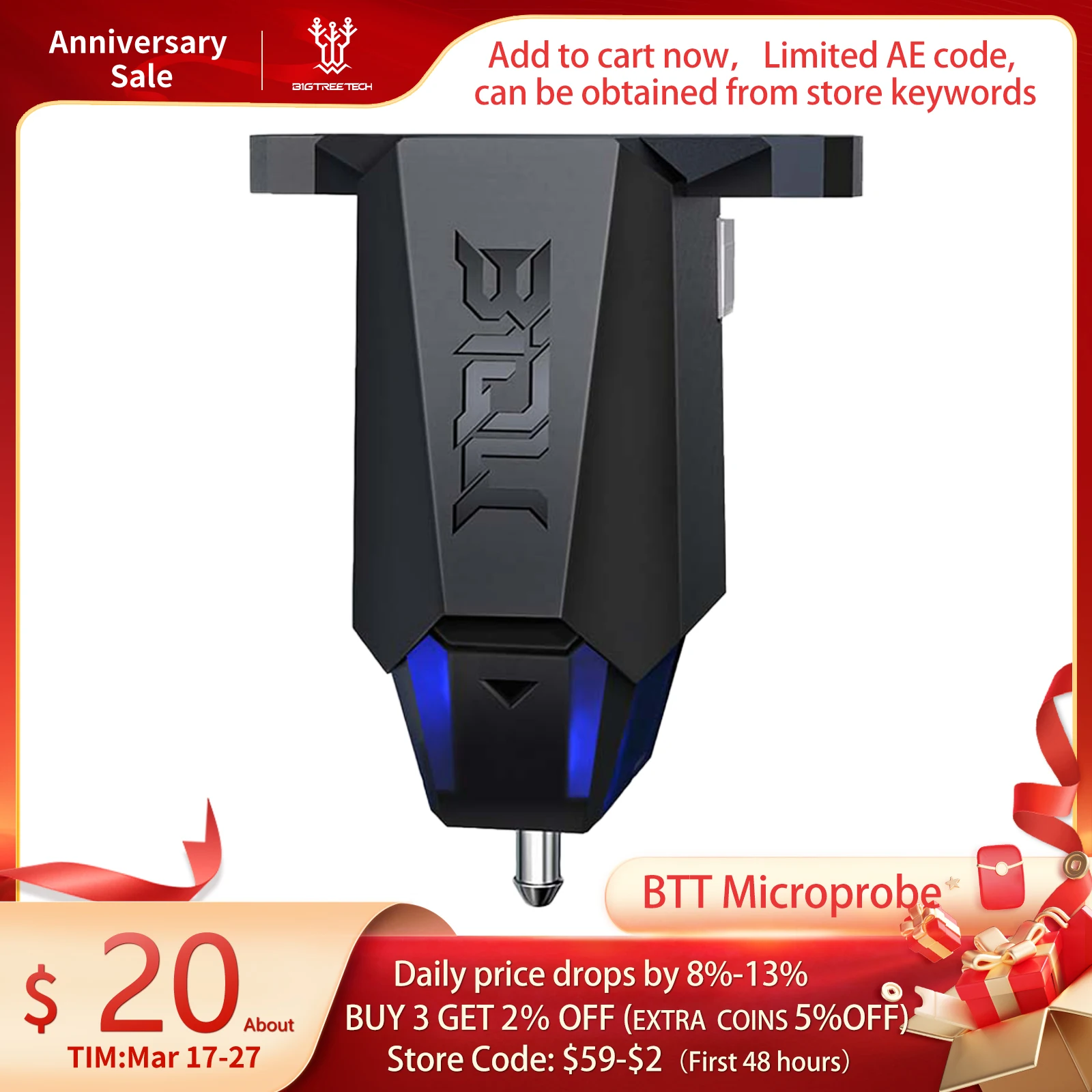 BIGTREETECH-Microprobe-Auto-Leveling-Kit-LED-Indicator-Light-3D-Printer ...