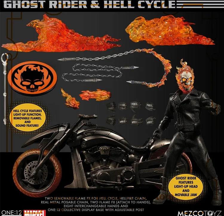 En-Stock-Original-Mezco-One-12-Ghost-Rider-Set-con-motocicleta-nueva ...