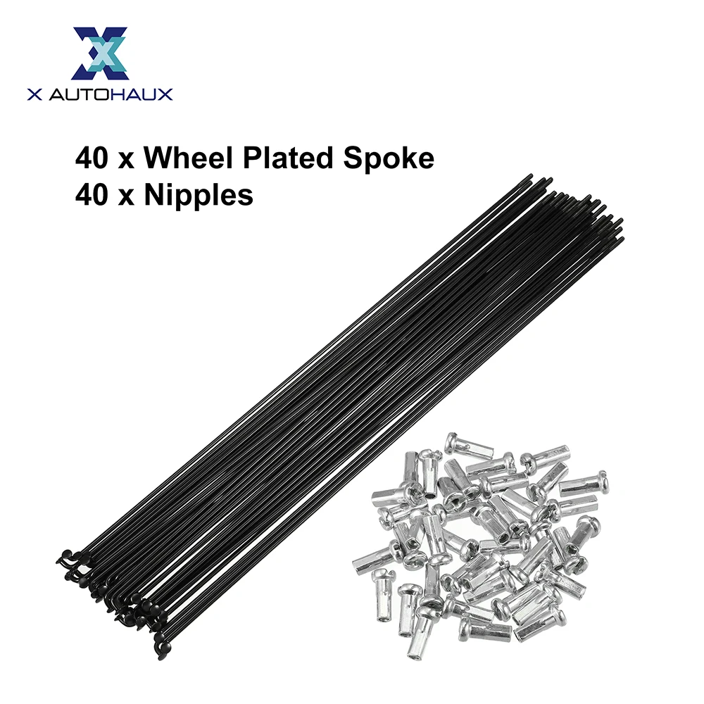 X-Autohaux-40-Pcs-Bicycle-Steel-Spokes-14G-Bike-Spoke-260mm-278mm-286mm ...