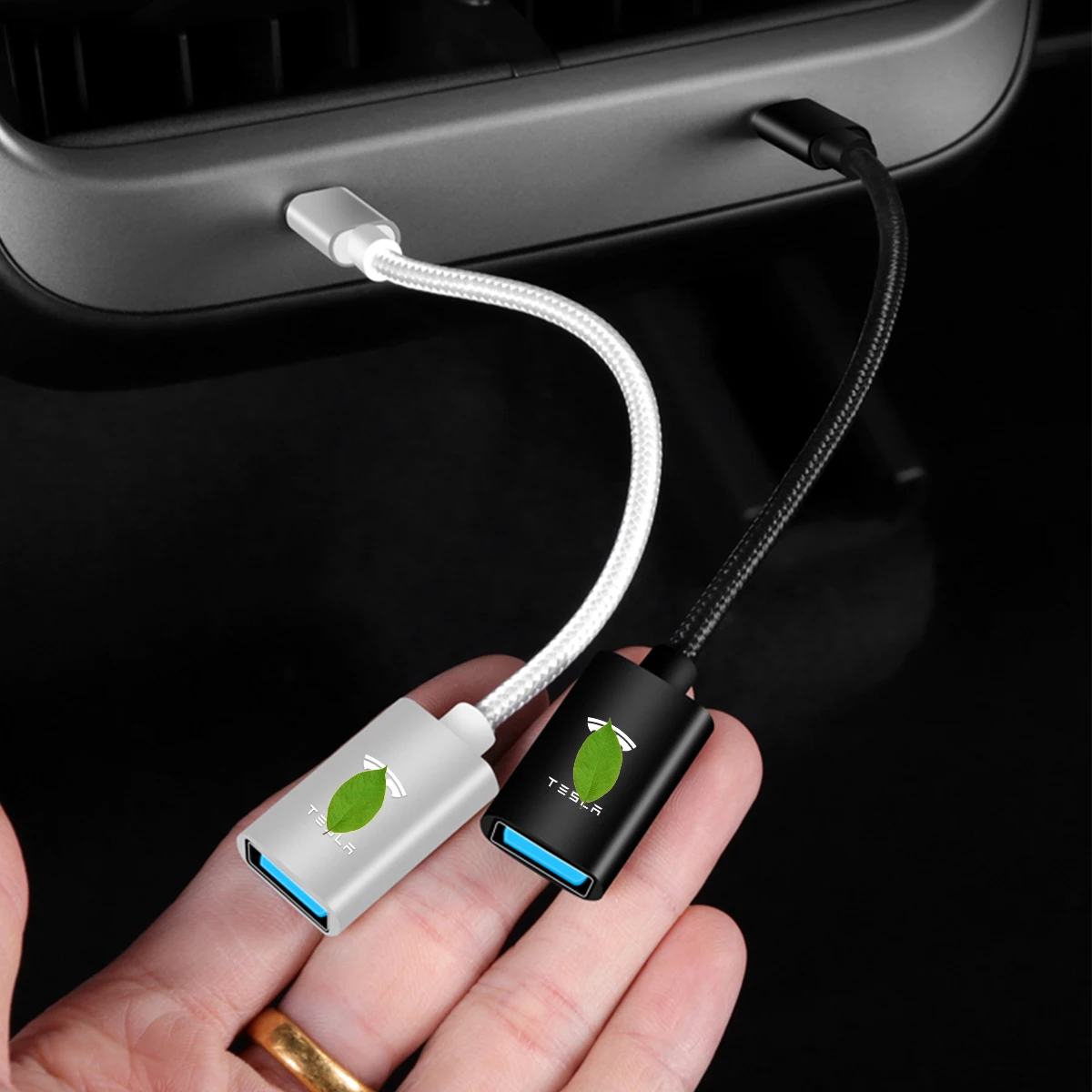 Car Type-C To USB 3.0 Charging Adapter for Tesla Model 3 Model Y X S ...