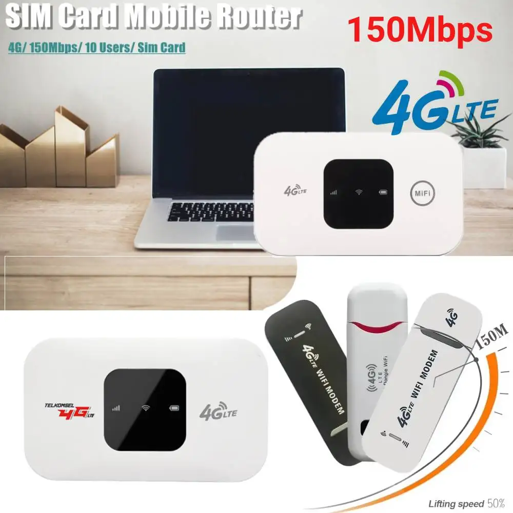 4G Pocket WiFi Router Portable Mobile Hotspot 150Mbps Wireless Modem ...