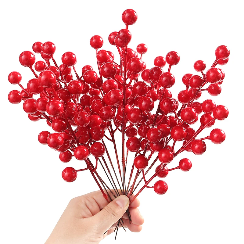 5/10Pcs Chritsmas Decoration Red Berry Branches Chritsmas Tree Pendant ...