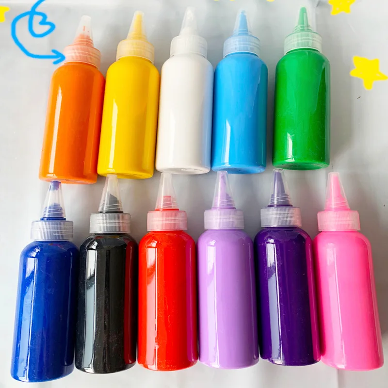 100ml-Bottled-High-gloss-Fluid-Acrylic-Paint-11-Color-Students-and ...