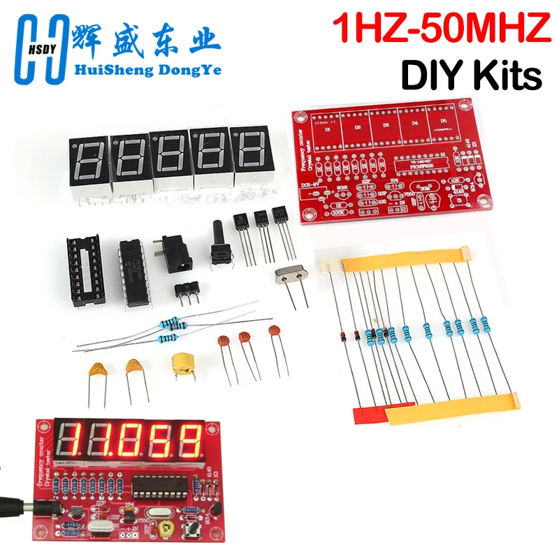 DIY-Kits-RF-1Hz-50MHz-Crystal-Oscillator-Frequency-Counter-Meter ...