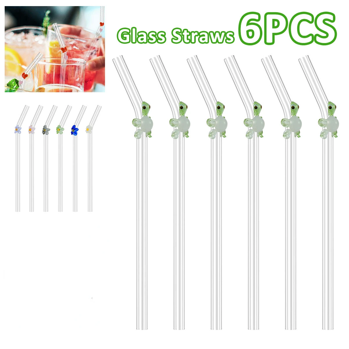 6Pcs-Drinking-Straws-Clear-Glass-Drinking-Staws-with-Cleaning-Brush ...