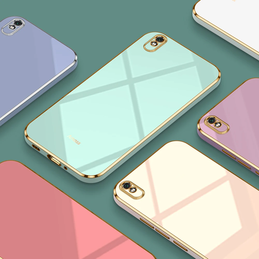 For Redmi 9A Case Luxury Square Plating Redmi 9i Phone Case Redmi 9 ...