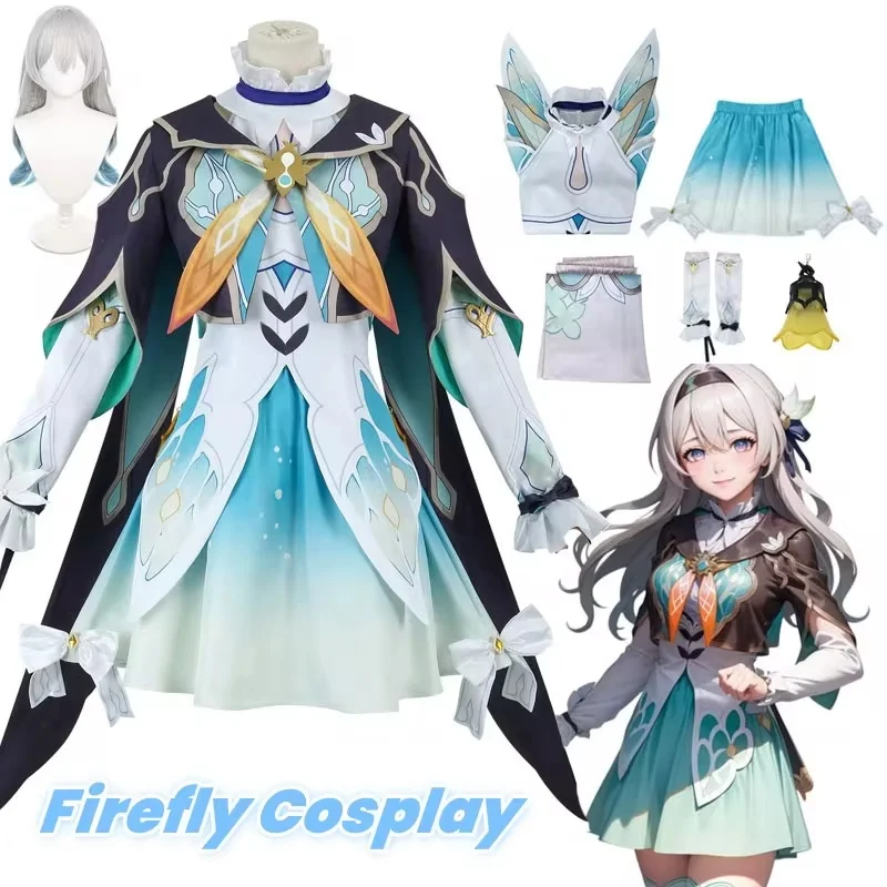 Game-Figures-Firefly-Cosplay-Costume-Honkai-Star-Rail-Dress-Uniform-Wig ...