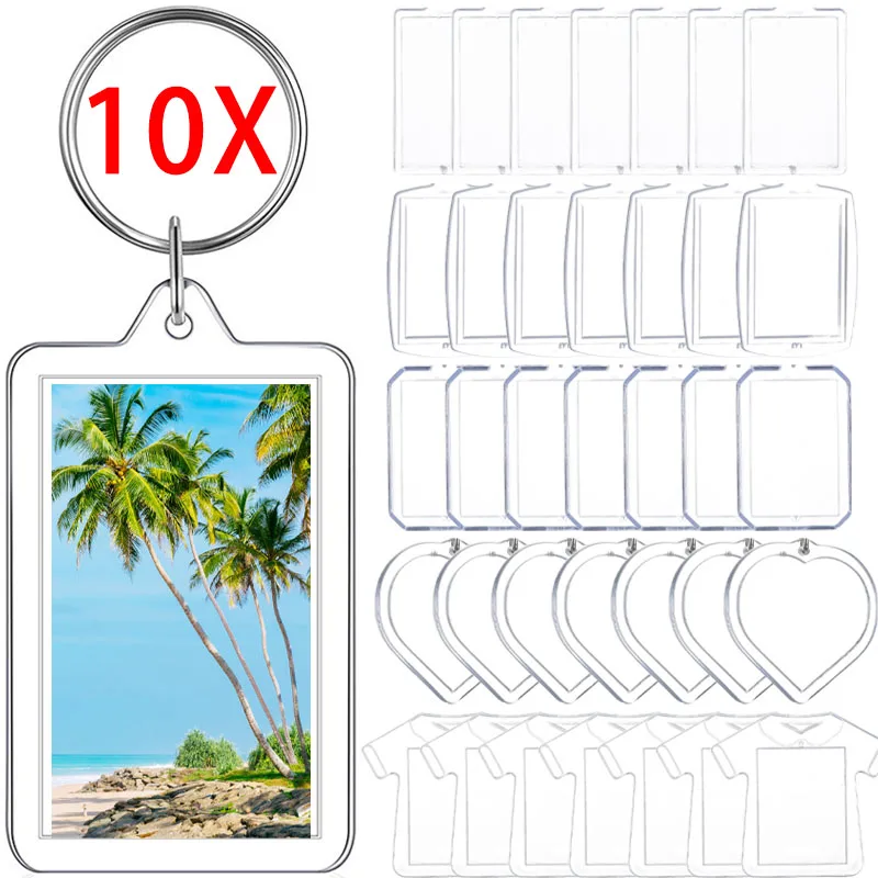 10-1Pcs-Transparent-Insert-Photo-Key-Ring-DIY-Personalized-Picture ...
