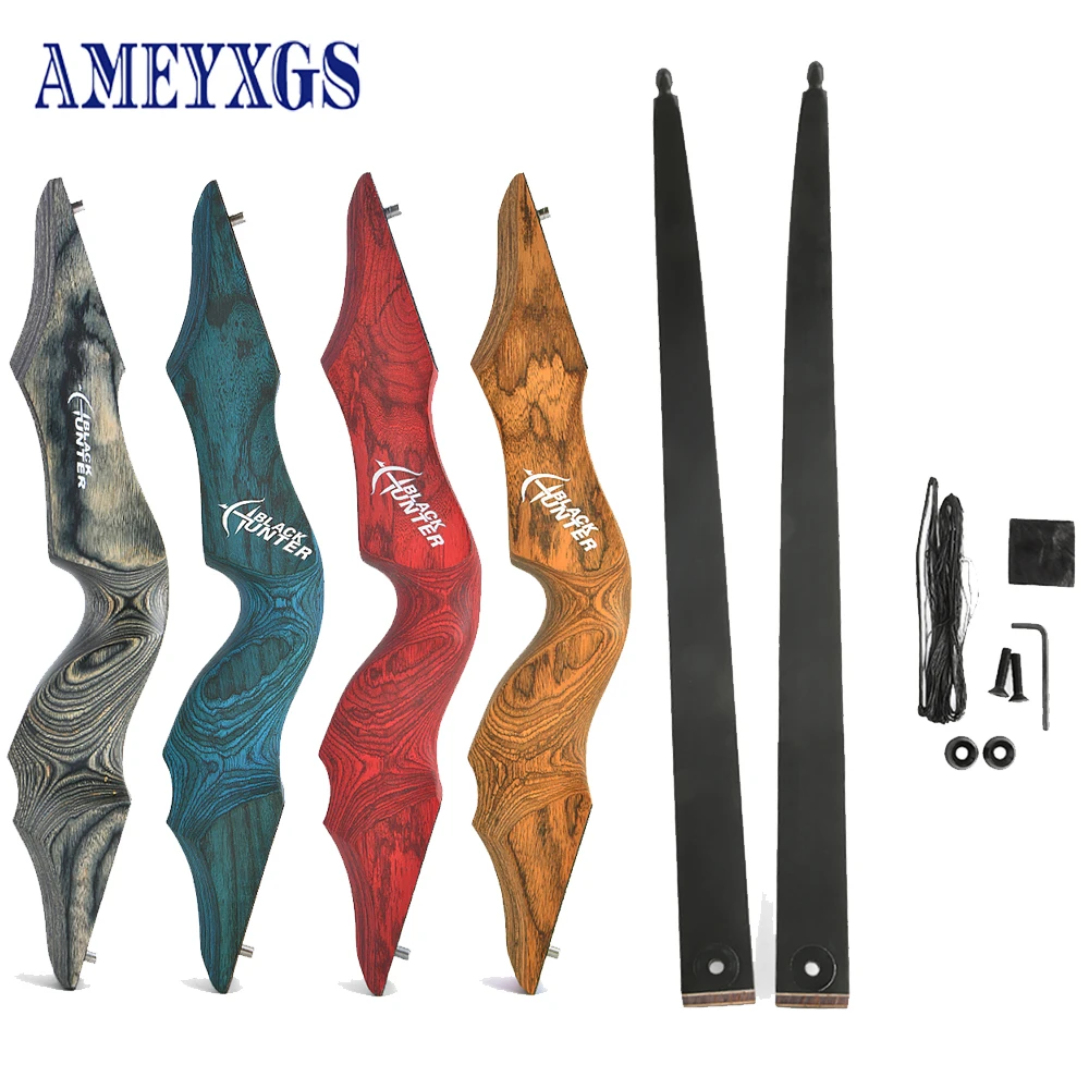 60inch-Black-Hunter-Recurve-Bow-Right-Left-Hand-Traditional-Beauty ...