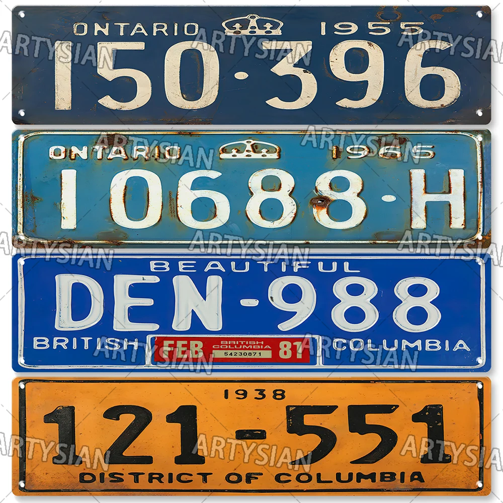 CANADA-Retro-Metal-Sign-Truck-Vehicle-Trailer-Tractor-Number-Plate ...