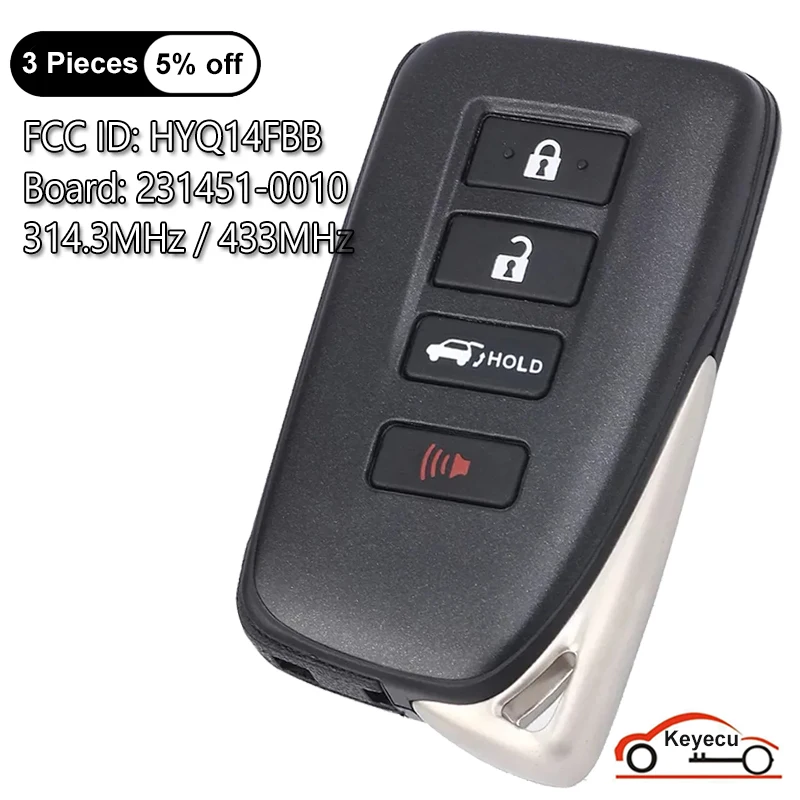 KEYECU-Smart-Remote-Control-Car-Key-314-3MHz-8A-Chip-4Btn-for-Lexus ...