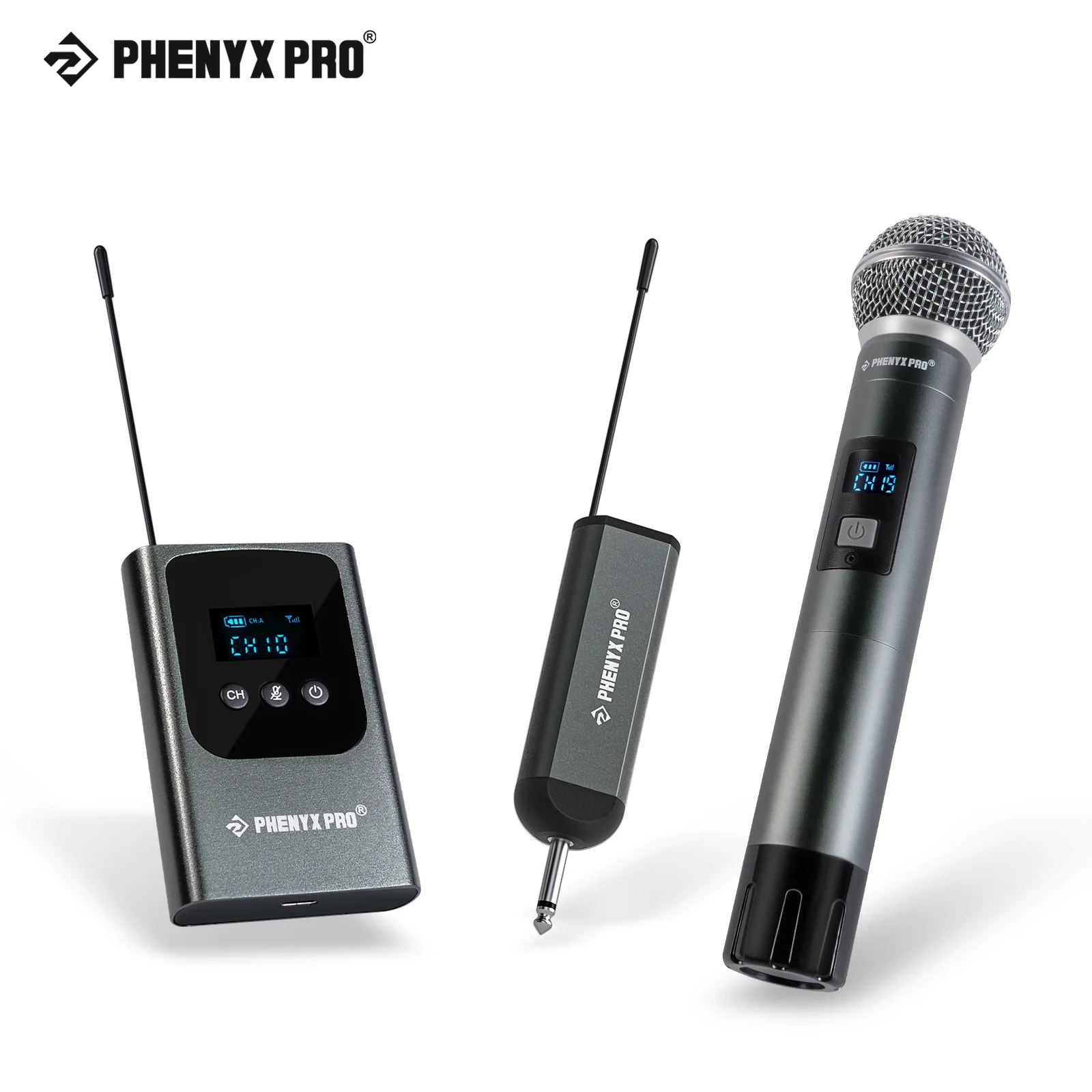 Phenyx-Pro-Dual-Digital-Wireless-Microphone-System-w-2x15-UHF-Channels ...