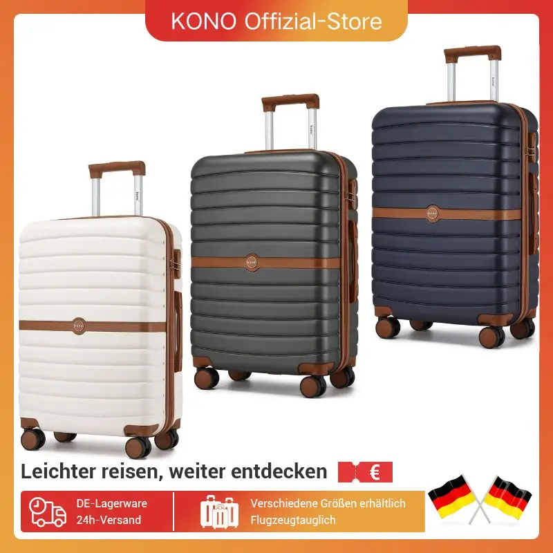 KONO Hard Shell Case (55/66/76 cm) PC-koffer Set met 360° ° Rol- en ...