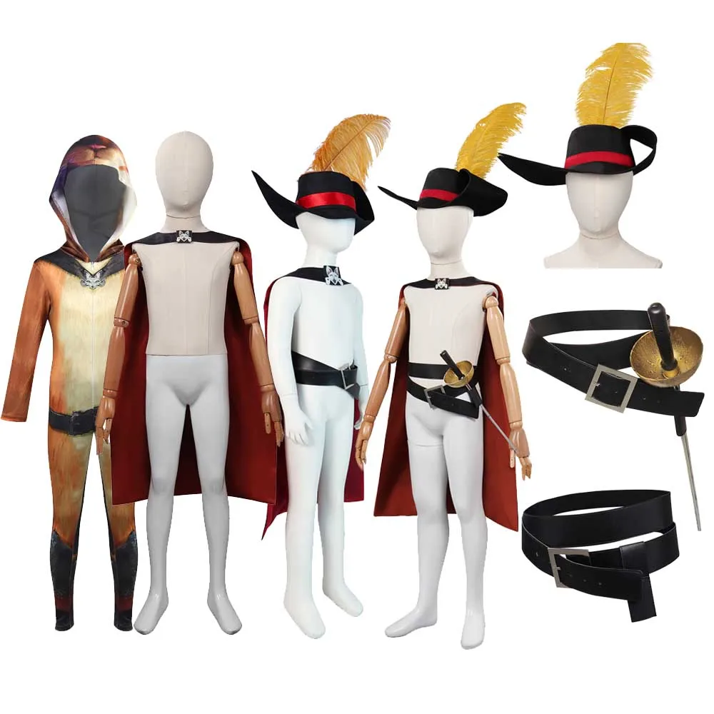 Disfraz-de-Cosplay-con-botas-para-ni-os-y-ni-as-traje-con-capa-sombrero ...