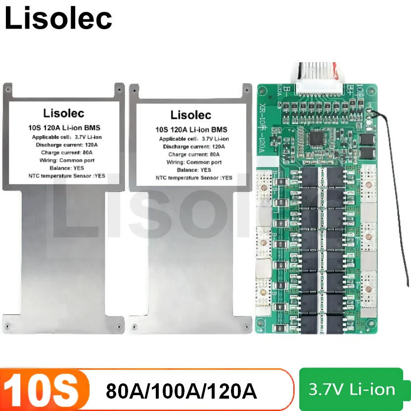 BMS 10S 80A 100A 120A 36V 42V 리튬 이온 리포 리튬 배터리 팩용 밸런스 균등화 온도 보호 기능이있는 충전 ...