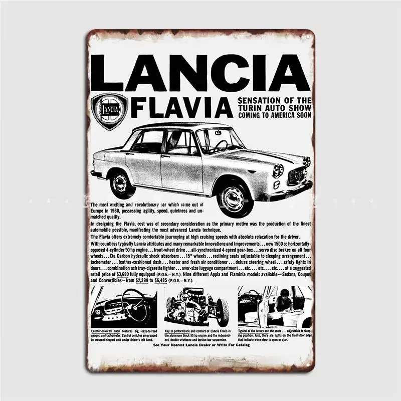 Lancia-Flavia-Metal-Sign-Plates-Wall-Cave-Cave-Pub-Personalized-Tin ...