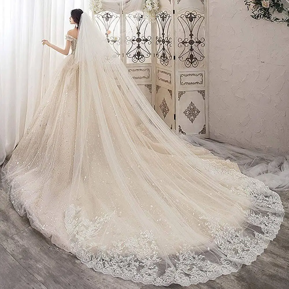 300cm,350cm,500cm Long Wedding Veil One Layer Bridal Veil wiht Comb ...
