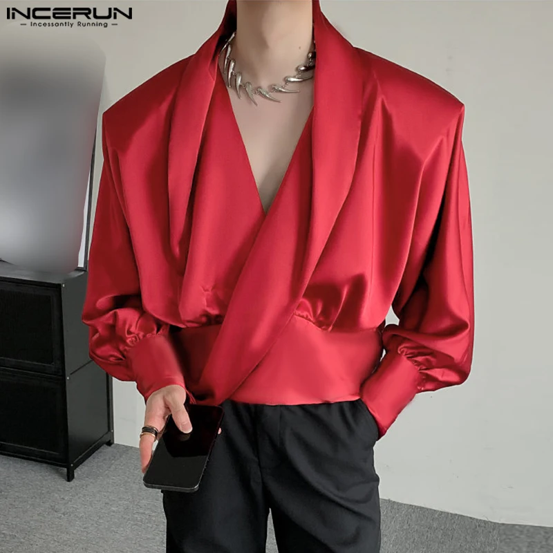 INCERUN-2024-Handsome-Men-s-Sexy-Shoulder-Pad-Design-Shirts-Casual ...