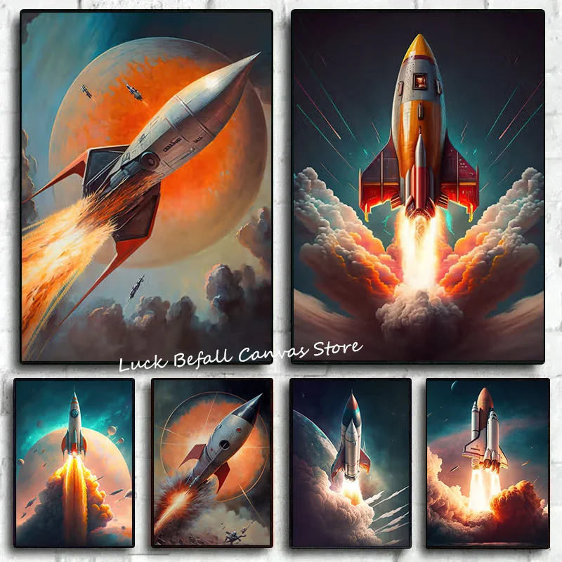 Rocket-Space-Animal-Astronauts-Posters-and-Prints-Rocket-Launch-Wall ...