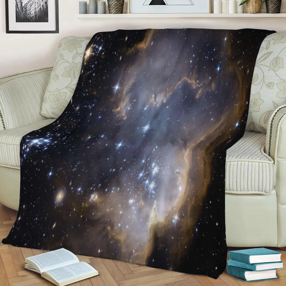 Bright-Blue-StarsFlannel-Blanket-Decoration-Throw-TV-Blankets-Soft ...