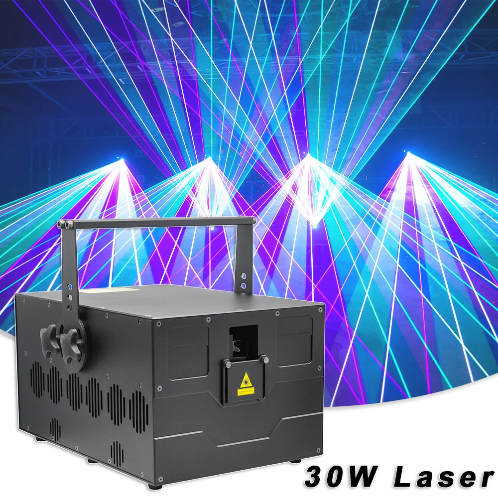 New-30W-Full-Color-Animantion-Beam-40Kpps-Scanner-DJ-Laser-Disco-Stage ...
