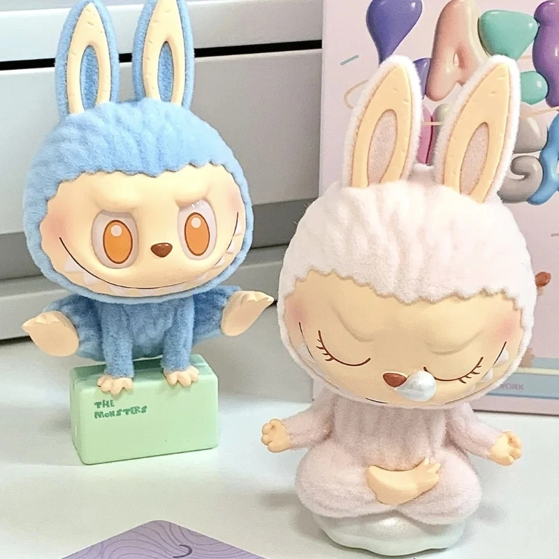 The Monsters Lazy Yoga Series Blind Box Labubu Anime Figure Zone Out R Confident Show Off
