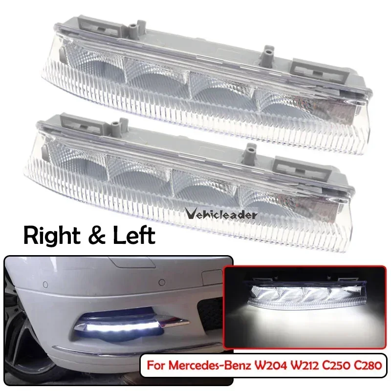 Car-Front-LED-DRL-Daytime-Running-light-Fog-Lamp-For-Mercedes-Benz-W204 ...