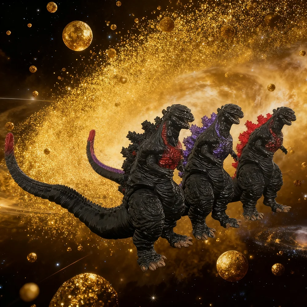 3 Colors Godzilla Moive Action Figure Shin Godzilla Red Lotus Soft Glue ...