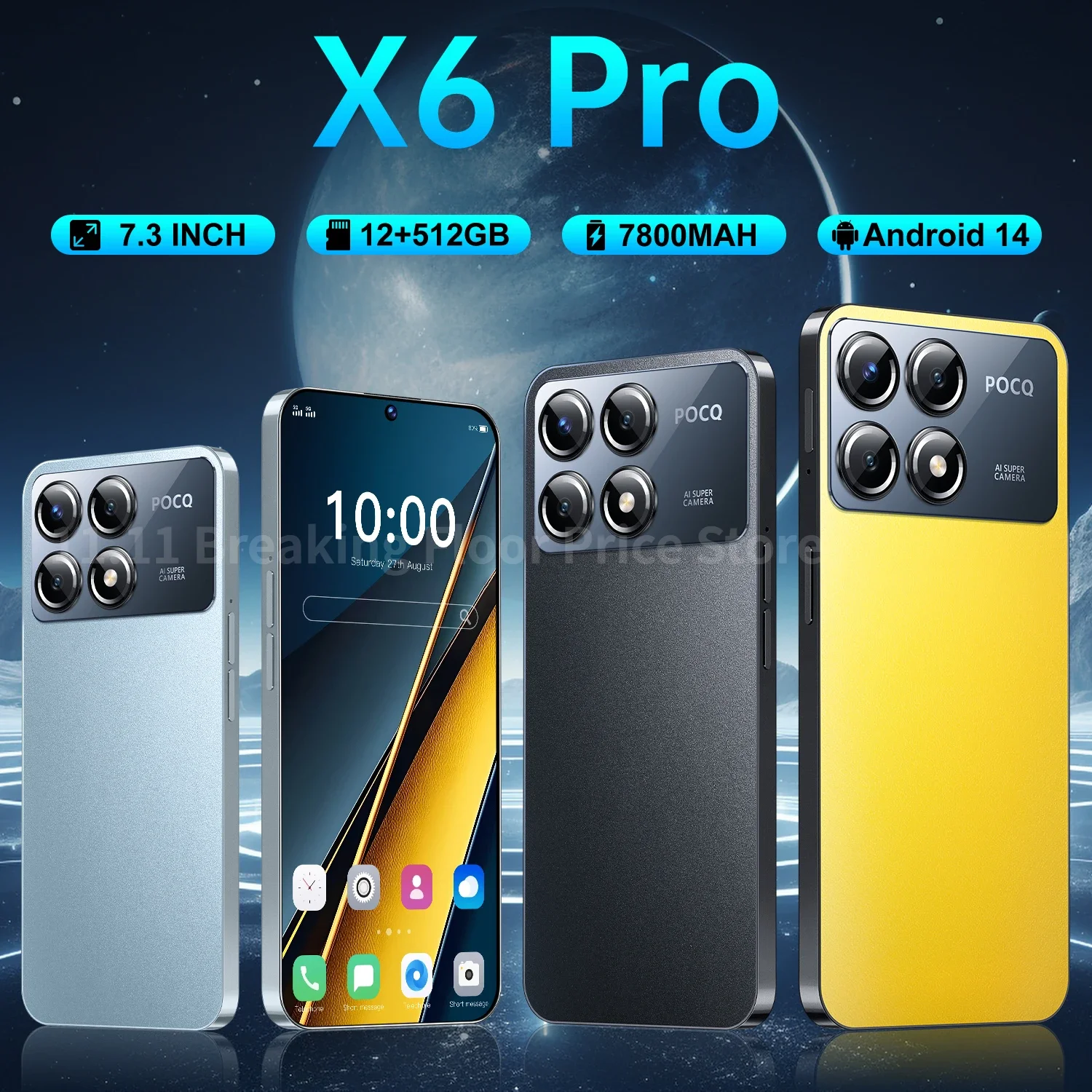 Telefones-celulares-x6-pro-7-3-tela-hd-smartphone-original-5g-22-2048gb ...