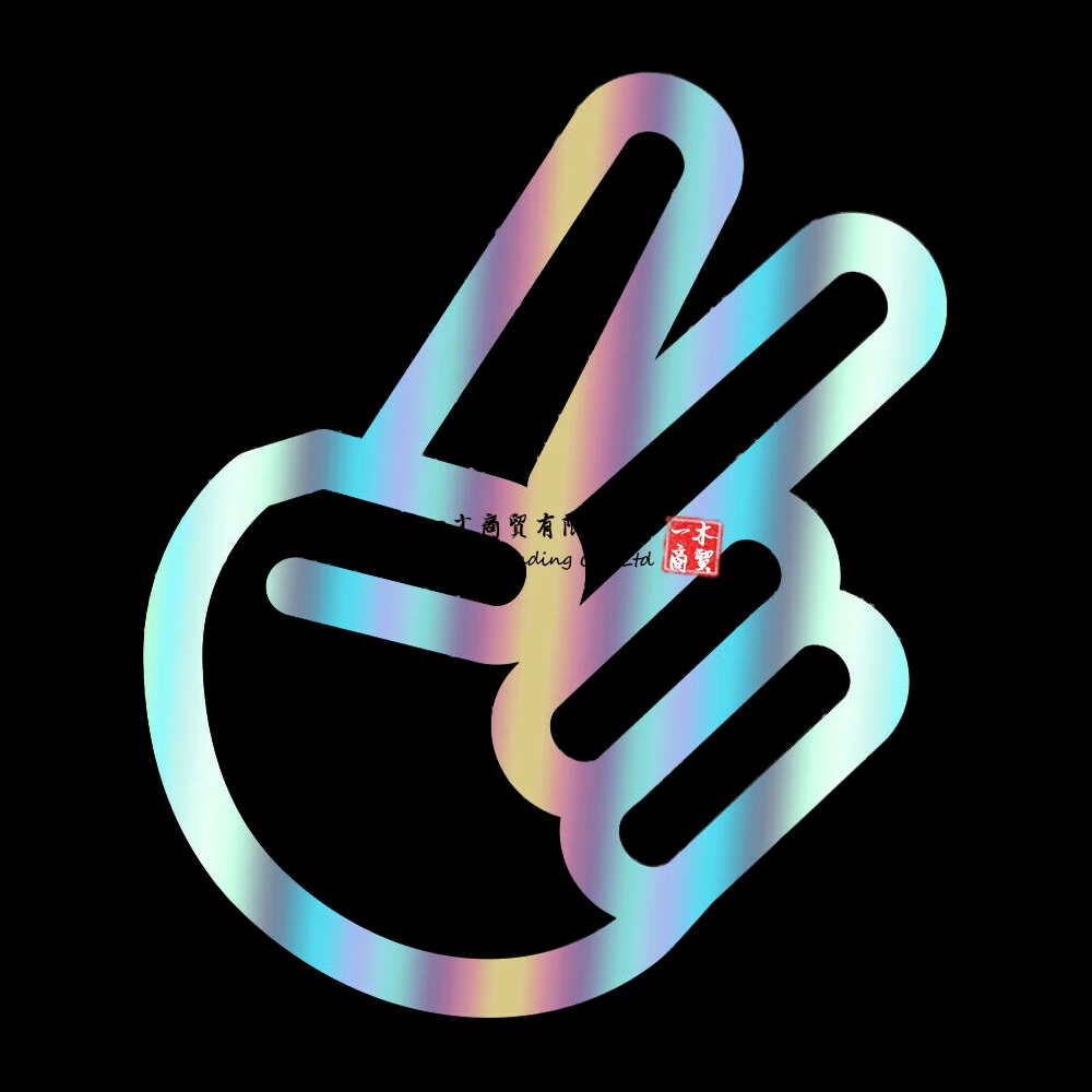 Chopped-Peace-Fingers-Foil-Oil-Slick-Car-Sticker-Decal-JDM-Mighty-Drift ...