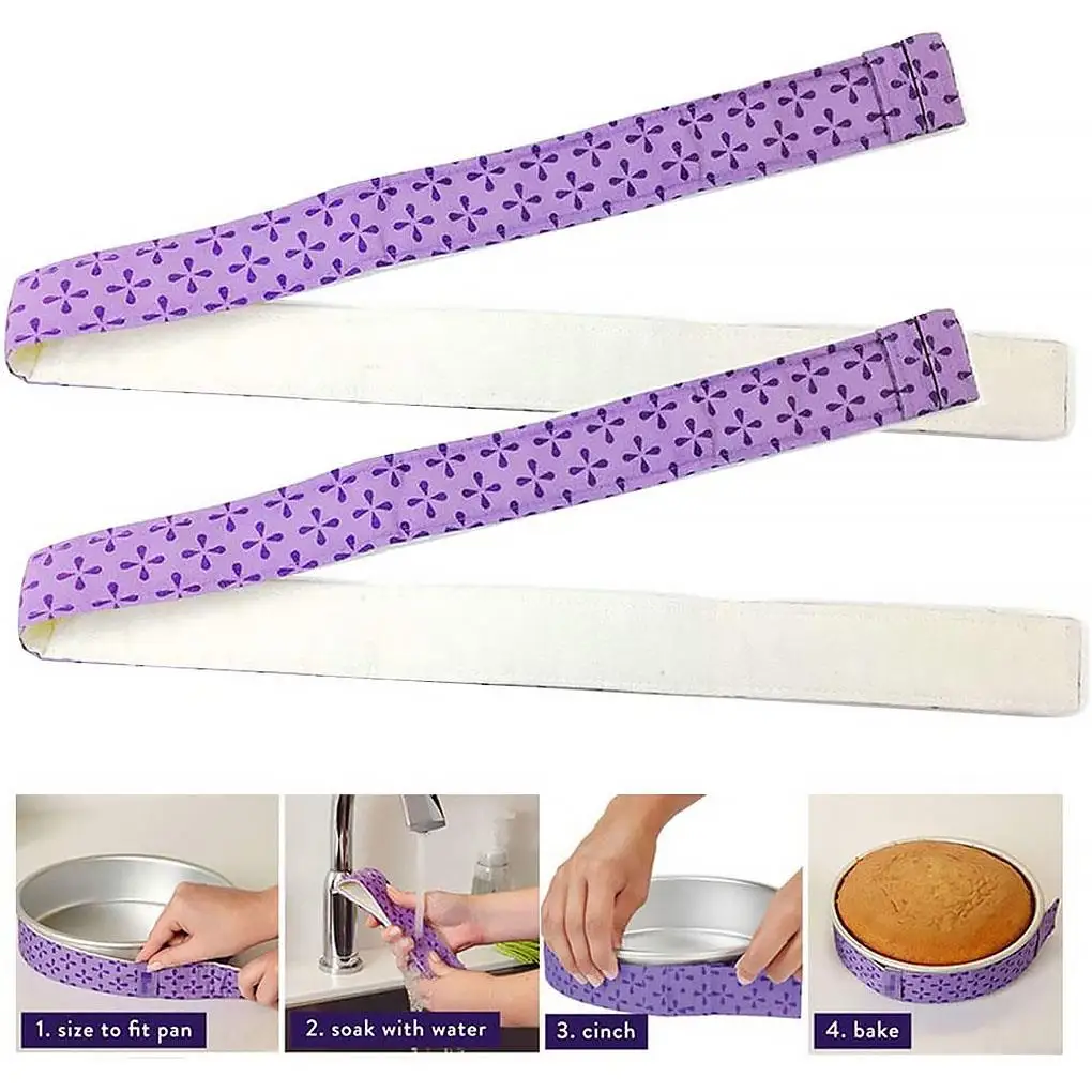 2 Pcs Baking Cake Mold Baking Tray Protection Strap Strip Bake Even ...