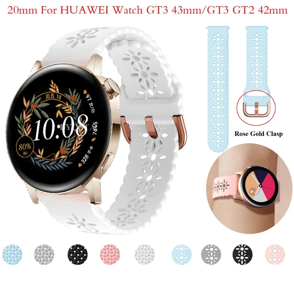 20mm Woman Lace Wrist Straps for Huawei Watch GT3 GT 3 Pro 43mm ...
