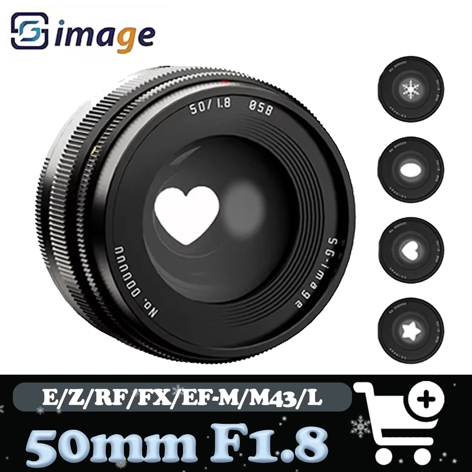 SGimage Full Frame 50mm F1.8 Large Aperture Portrait Lens with Variable ...