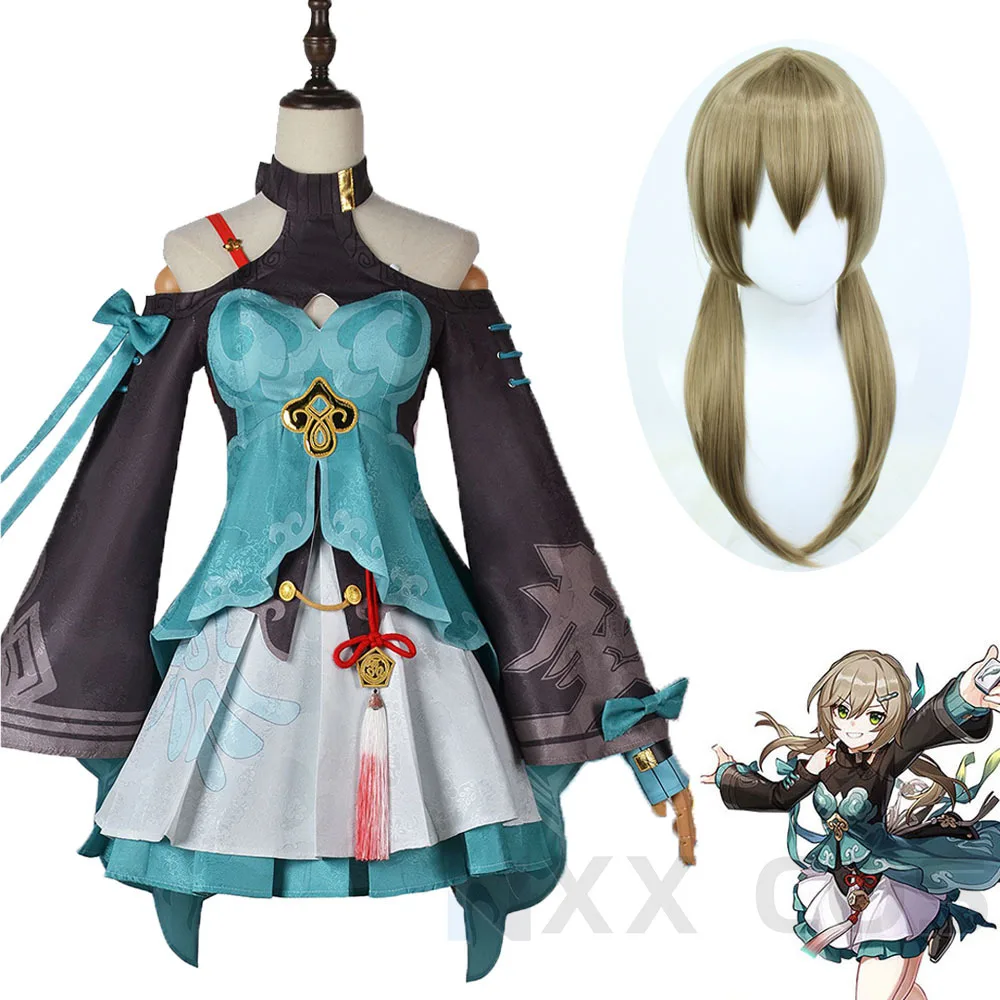 Qingque-Honkai-Star-Rail-Cosplay-Costume-Dress-Wig-Outfits-Anime-Game ...