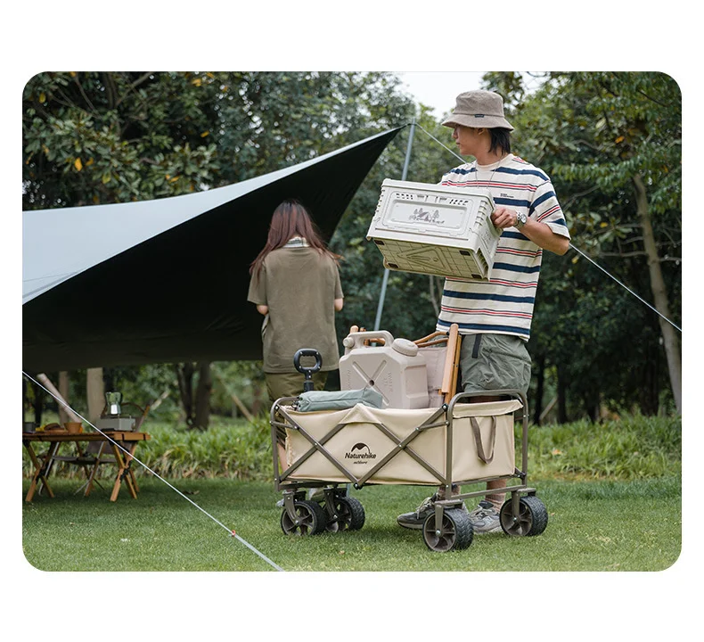 Naturehike Outdoor Folding Trolley Portable Brakeable Camp Trolley ...