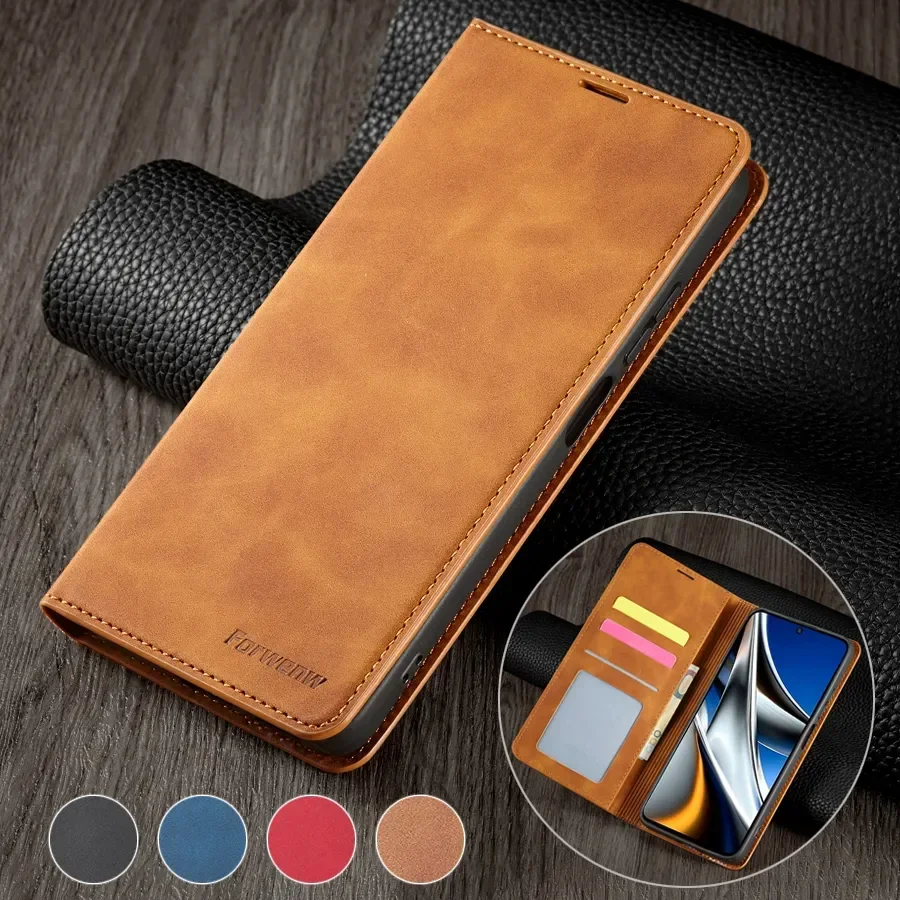 UltraSlim-Magnetic-Flip-Leather-Case-For-Xiaomi-Poco-X5-X4-X3-M3-M4-M5 ...