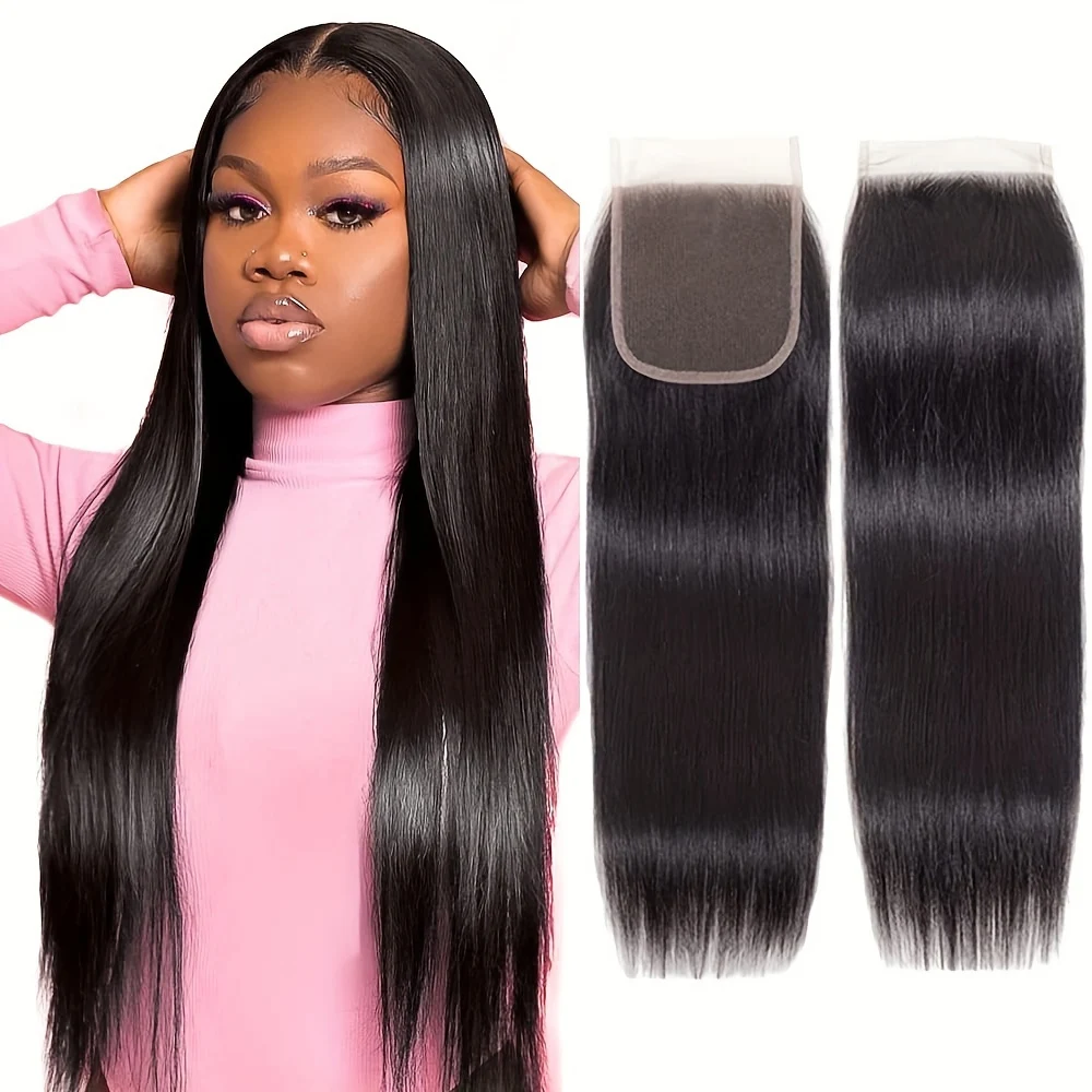 Straight Lace Closure 4x4 13x4 Transparent Swiss Lace Closure Frontal ...